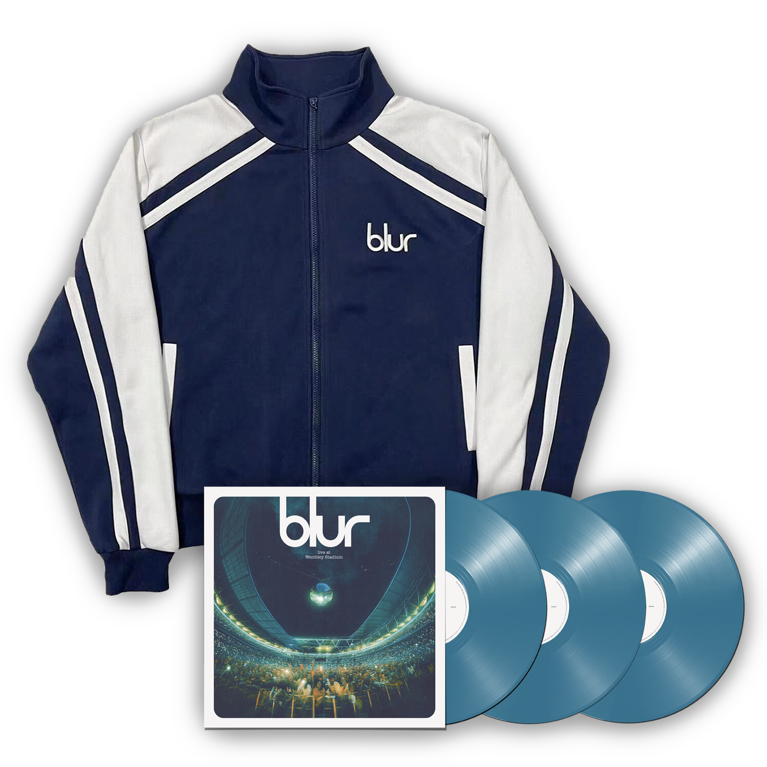 TRACK JACKET + LIVE AT WEMBLEY TEAL 3LP | Blur Official Store